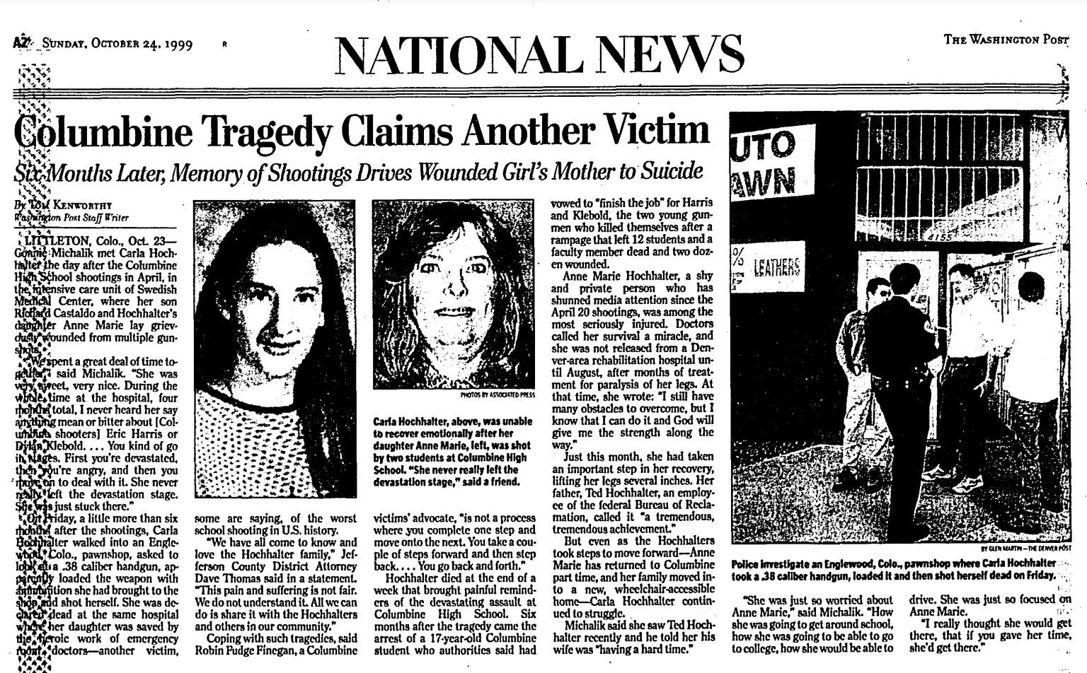 Newspaper Article Analysis – The Columbine High School Shooting