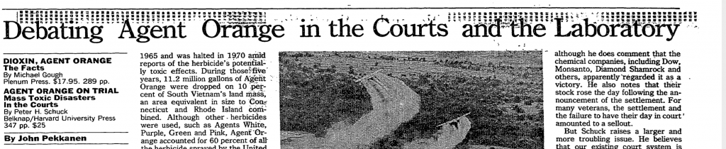 The Fallout of Agent Orange: Continued Disaster